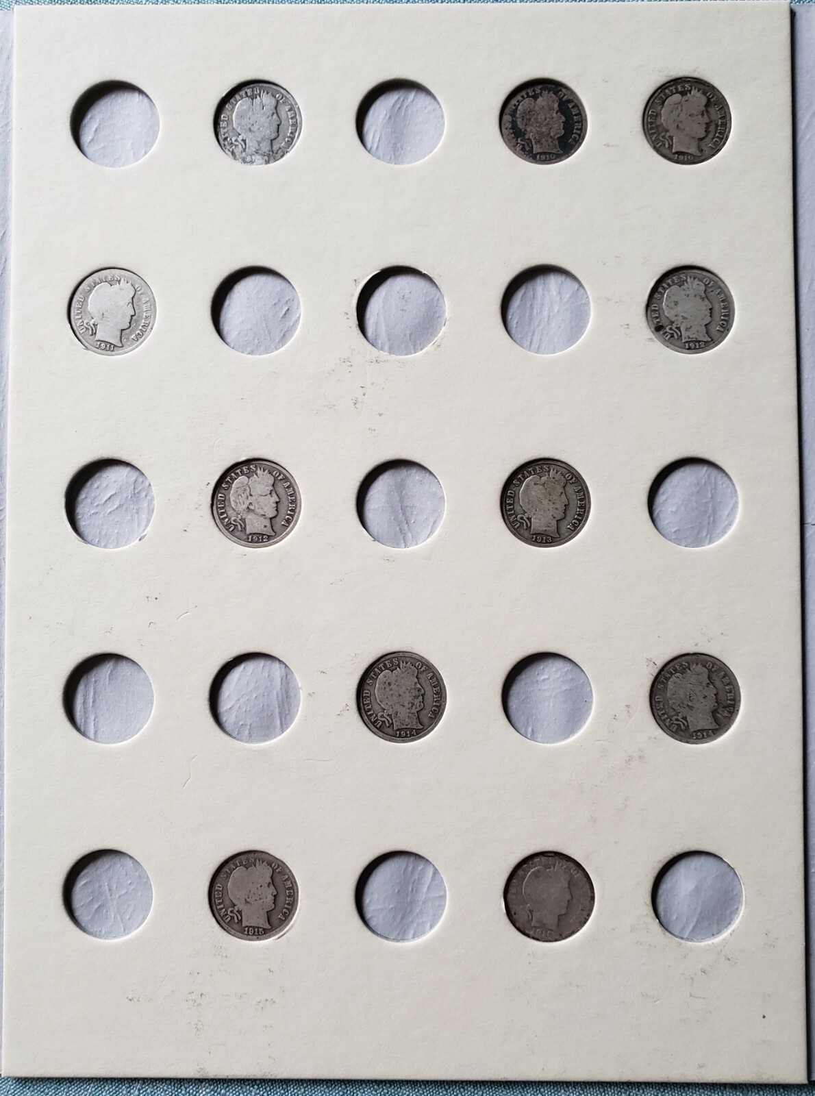 1892 - 1916 Barber Dime Collection Book - 30 Coins | eBay