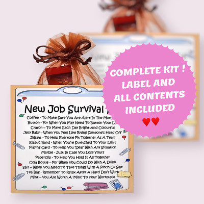 New Job Survival Kit ~ Fun Novelty Gift & Card Keepsake Good Luck New ...