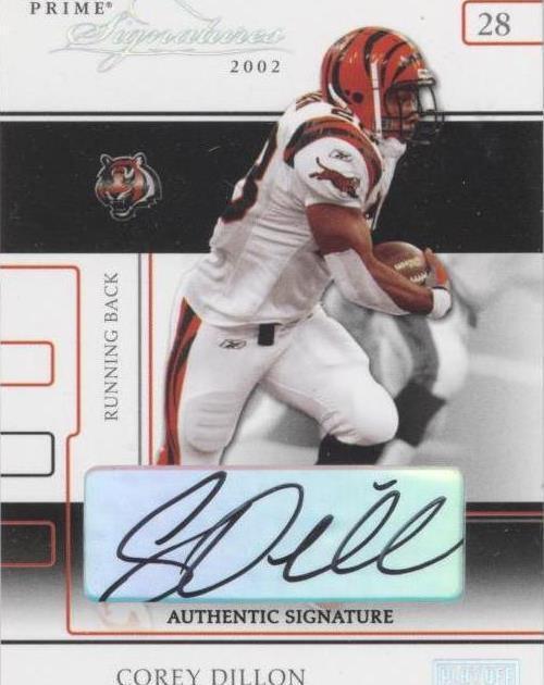 2002 Playoff Prime Signatures - Corey Dillon #13 Authentic Signatures ...