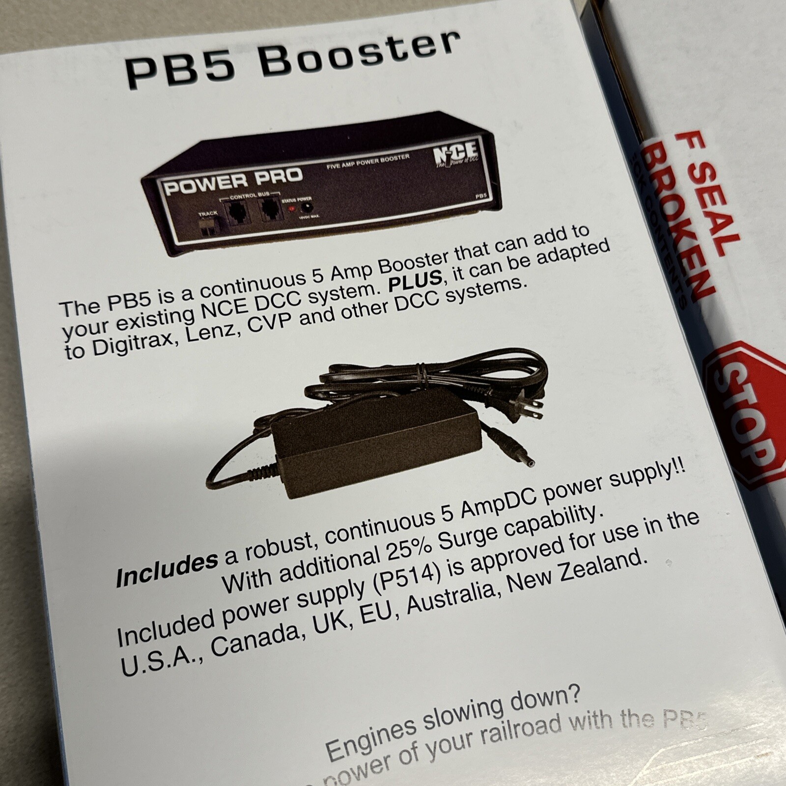 NCE 45 PB5 - 5 Amp DCC Booster with US and International Power Supply ...