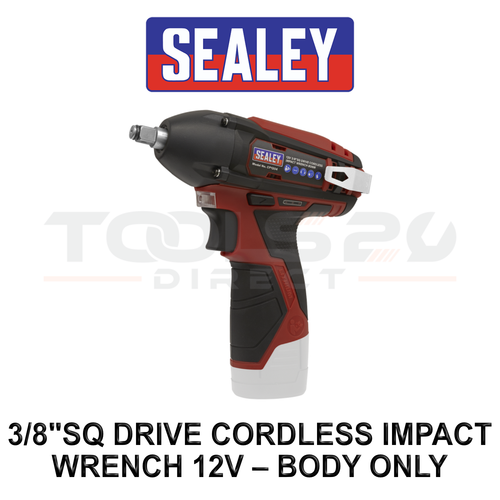 Sealey SV12 Series 3/8" Sq Drive Cordless Impact Wrench 12V Body Only ...