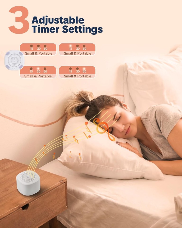 Travel White Noise Sound Machine 20 Sounds, Portable Sound Machine for ...