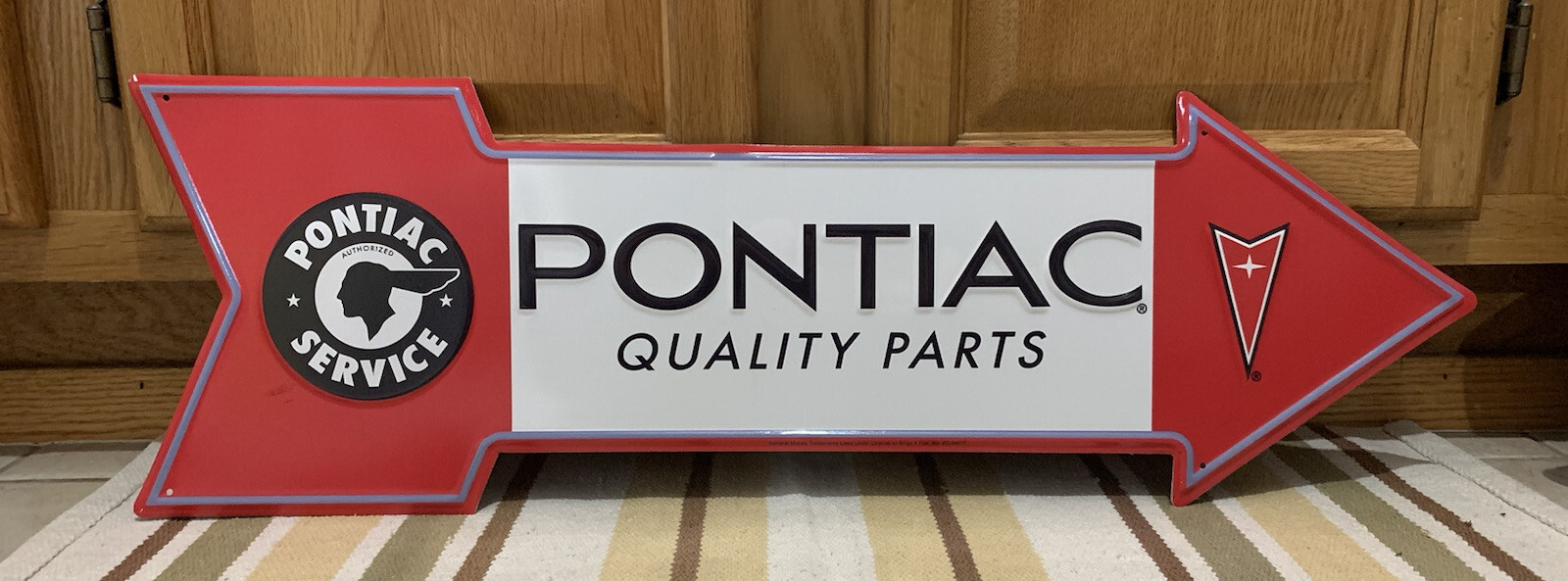 Pontiac Service Sign Arrow Quality Parts Gas Oil Garage Bar Auto ...