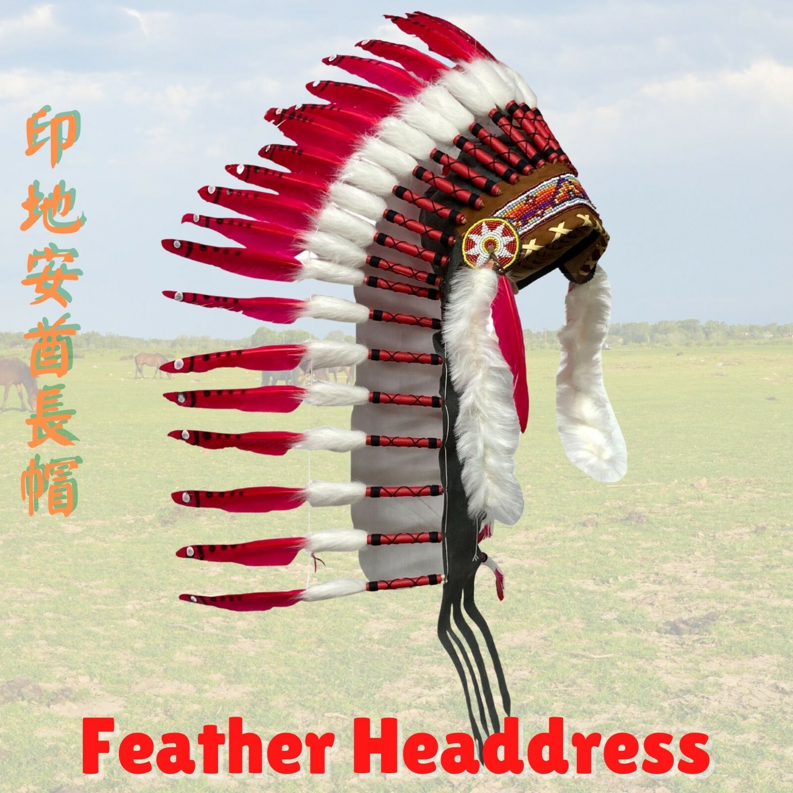 Native American Indian Hat Feather Headdress Warbonnet Chief Tribal ...
