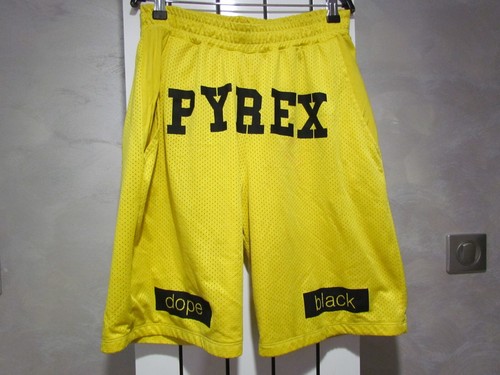 Pyrex Vision Shorts Yellow Black Dope Big Logo Summer Size M | eBay