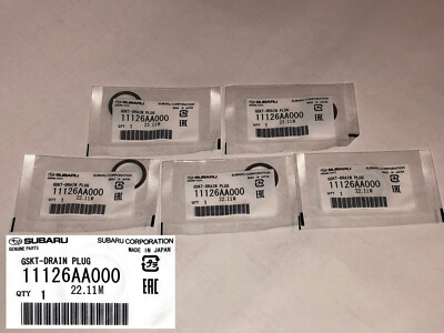 5 Subaru Genuine Drain Plug Gasket Washer 11126AA000 Impreza WRX ...