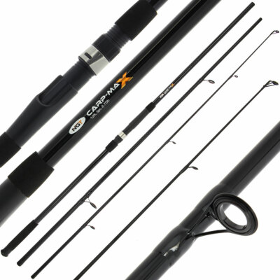 Carp Fishing Rod 3pc 12ft / 3.6m Fibreglass Black Rod + 2.75lb Test ...