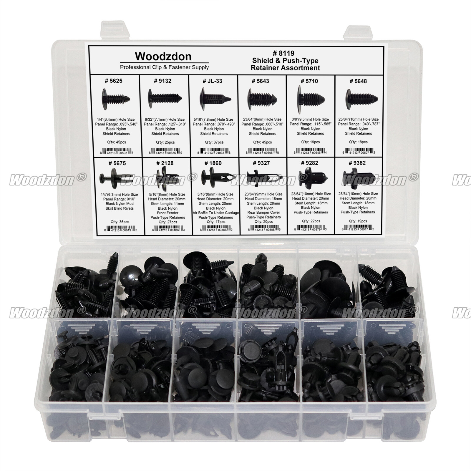 330pcs Car Body Retainer Push Type Pin Rivet Trim Clip Panel Moulding ...