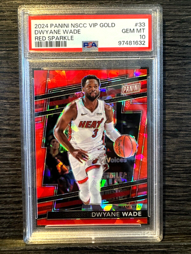 2024 Panini NSCC VIP GOLD Dwayne Wade RED SPARKLE #33 PSA 10 Heat /149 ...