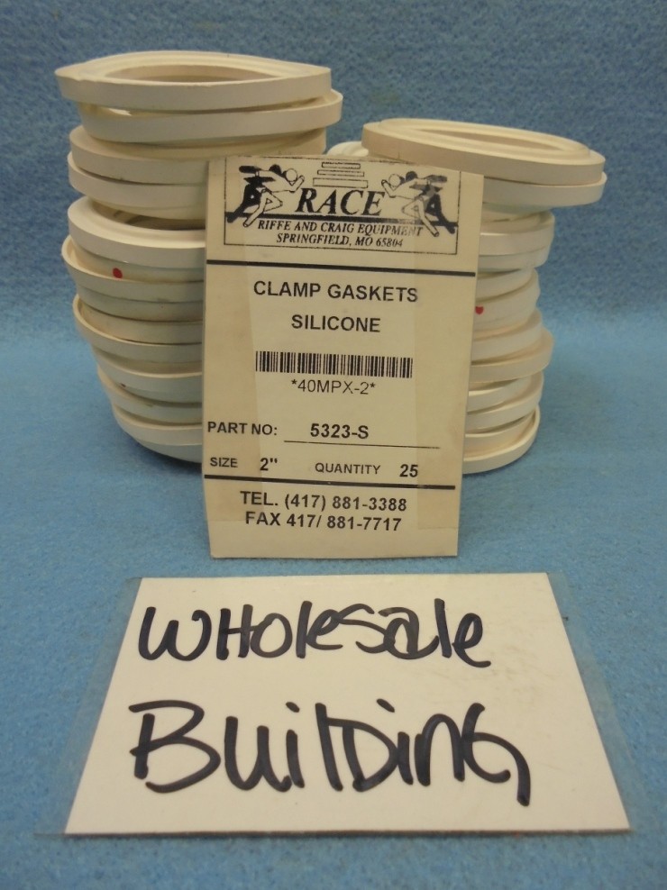 RACE 40MPX-2 CIP CLAMP GASKET 5323-S, 2" WHITE SILICONE, SANITARY, LOT ...