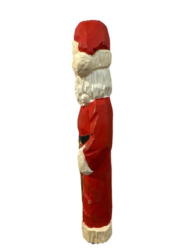 James Haddon Wood Carved PEACE Santa Folk Art Handcrafted Signed 10.5 ...