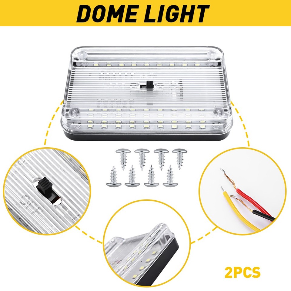 2x 36LED 12V Car Interior Light Roof Ceiling Dome Lamp RV Camper ...