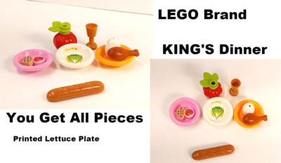 LEGO Minifigure Food King's Meal Castle Feast Plate Bread Loaf Pie ...