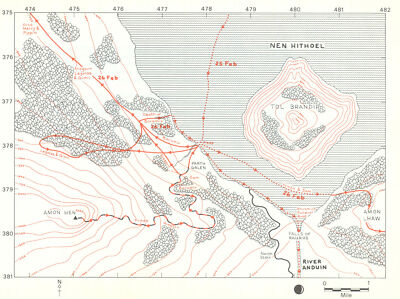 MIDDLE-EARTH Parth Galen. Frodo's route. TOLKIEN/STRACHEY 1981 old ...