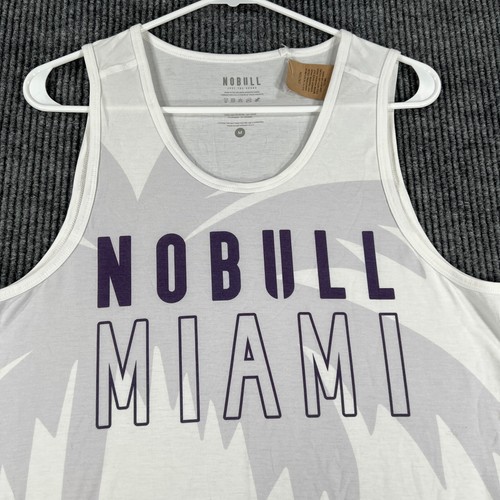 NoBull Tank Top Shirt Mens Medium White Miami Sleeveless Cross Fit Gym ...