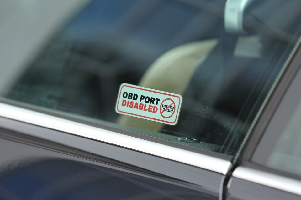 2 x WINDOW WARNING STICKERS INTERNAL GPS TRACKER OBD PORT DISABLED ...