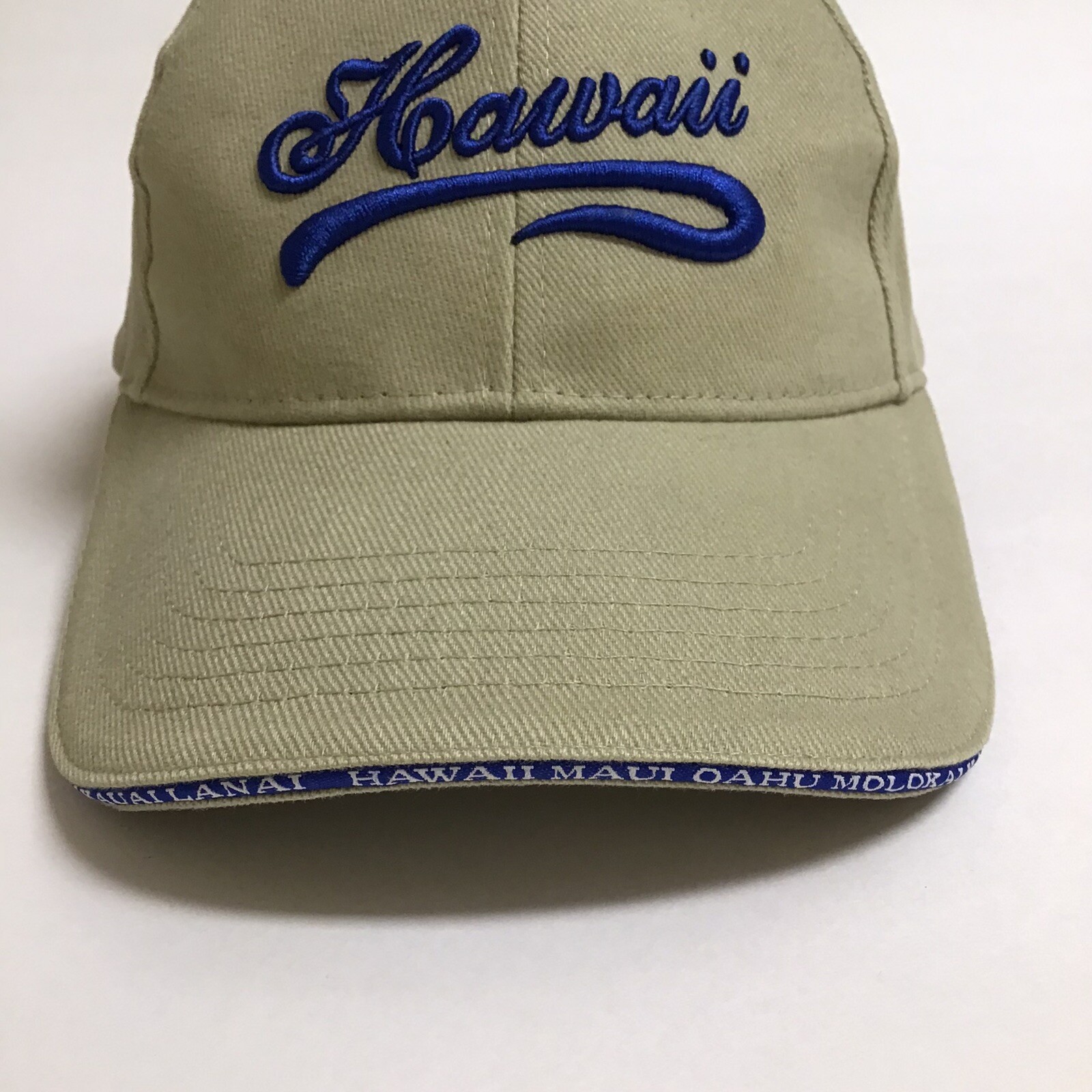 Hawaii Surfware Hat Khaki Blue Embroider Dad Cap Isla… - Gem