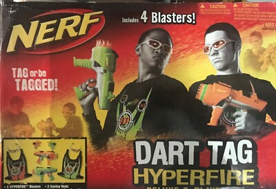 NERF Dart Tag HYPERFIRE 2-Player Set PUMP ACTION BLASTER Fury Fire RARE ...