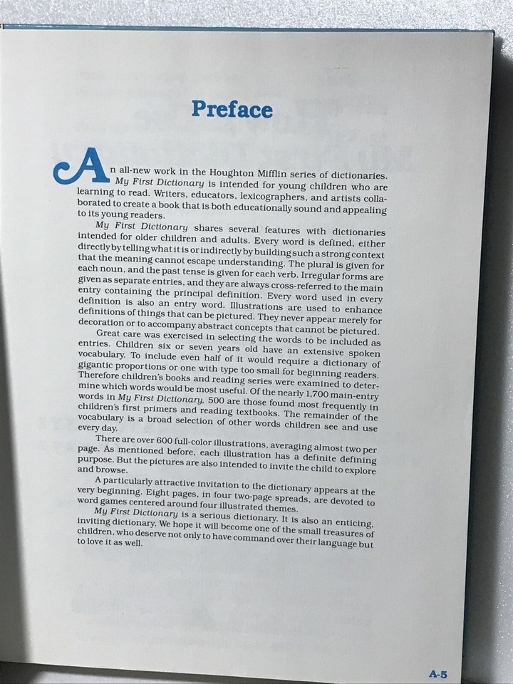 An American Heritage My First Dictionary Hardcover Book Houghton ...