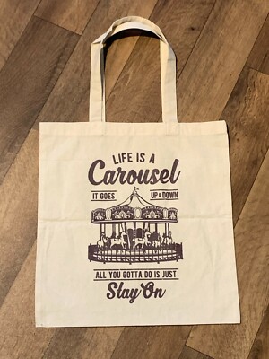 LIFE IS A CAROUSEL CANVAS TOTE BAG | eBay