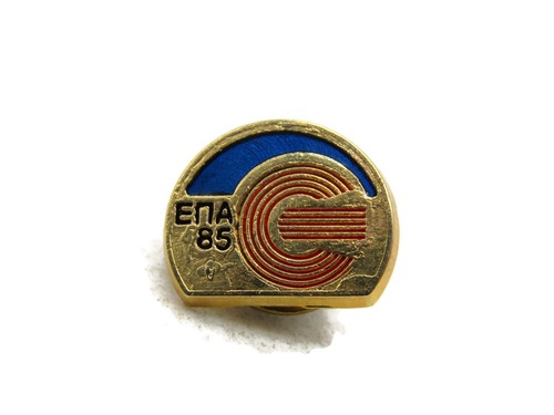 ENA 85 Lettered Pin Red G Letter Lines Blue & Gold Tone | eBay