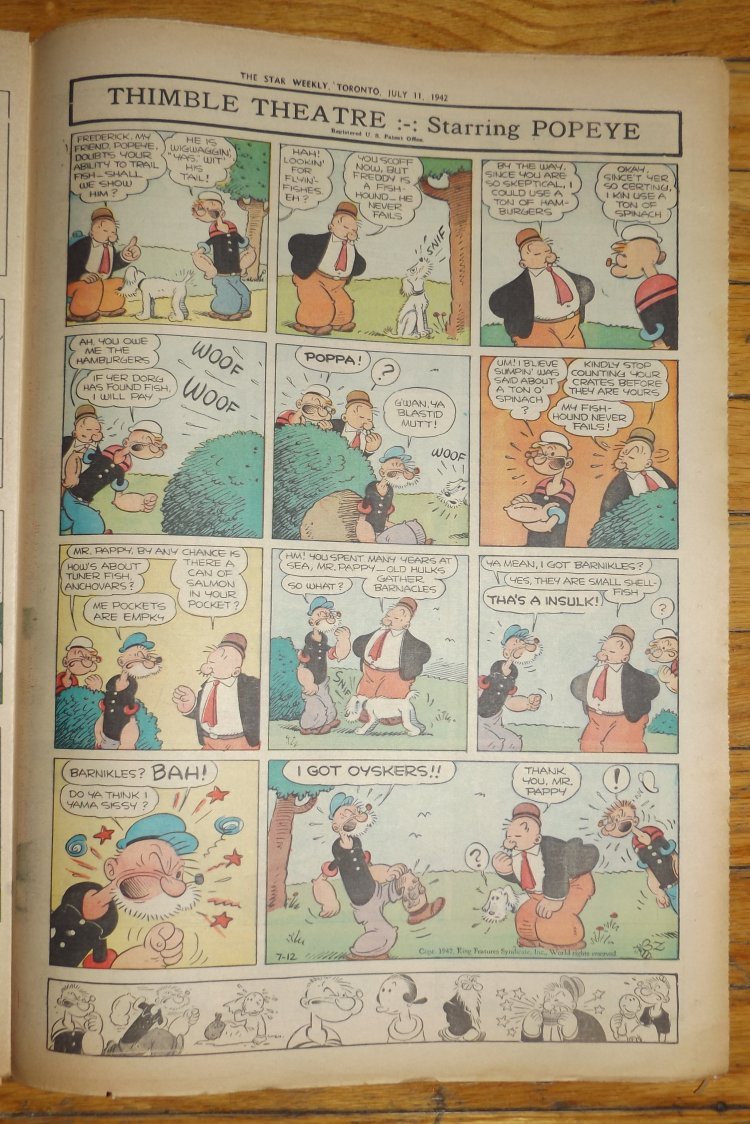 TORONTO STAR Comics 1942 COMPLETE Superman Tarzan Li'l Abner Flash ...