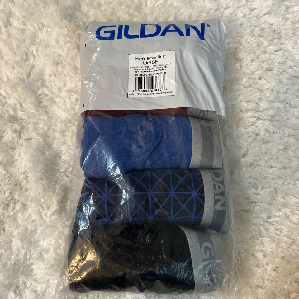 Gildan Men's Underwear Boxer Briefs, Multipack, Mixed Blue/Grey (5-Pack ...