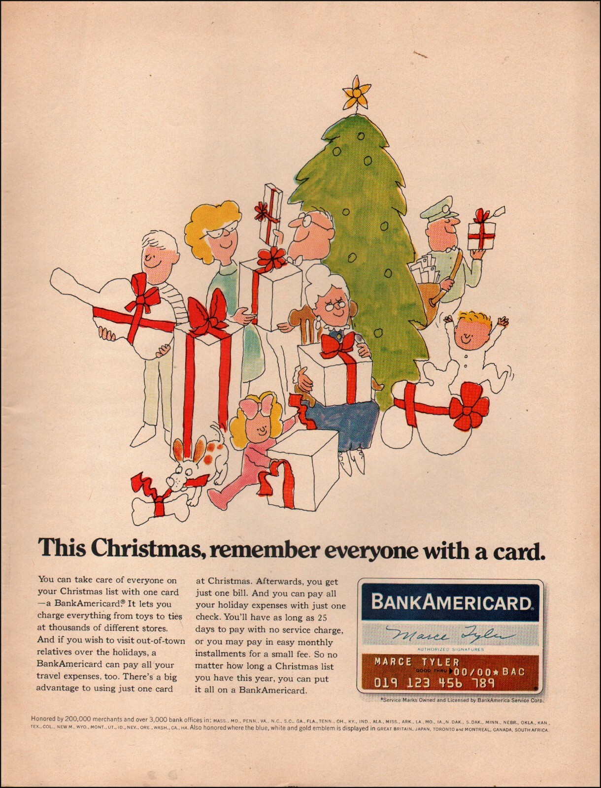 1960's Vintage ad BankAmericard retro credit card art Christmas gift 09 ...