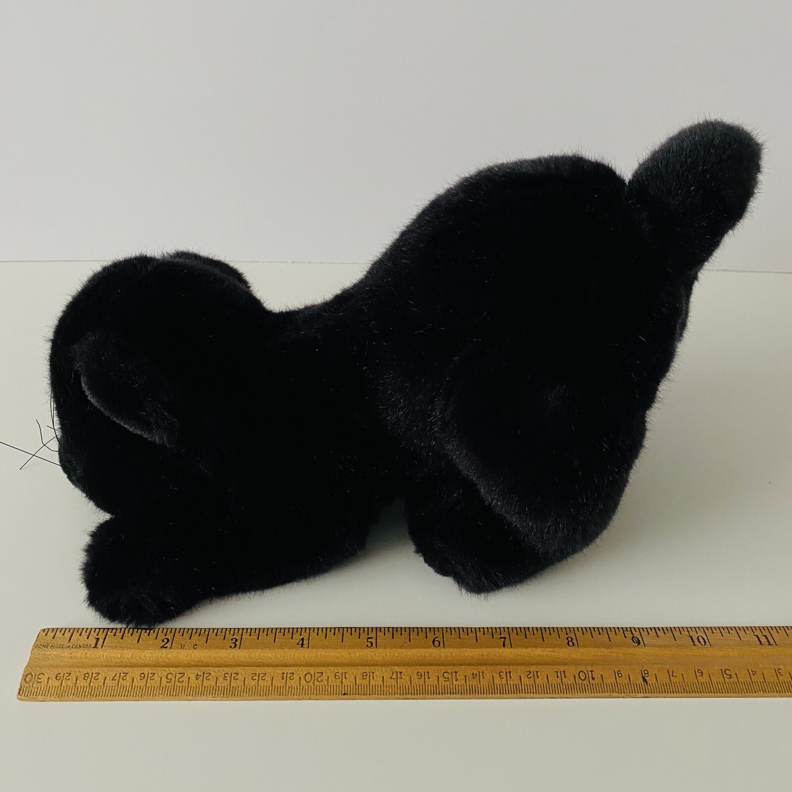 Black Plush Pouncing Cat Tush Up Green Slit Eyes Stuffed Animal | eBay