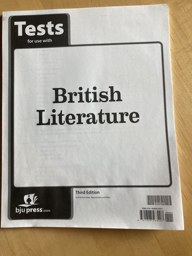 Bob Jones - BJU Press - British Literature Test Packet, 2nd Edition ...