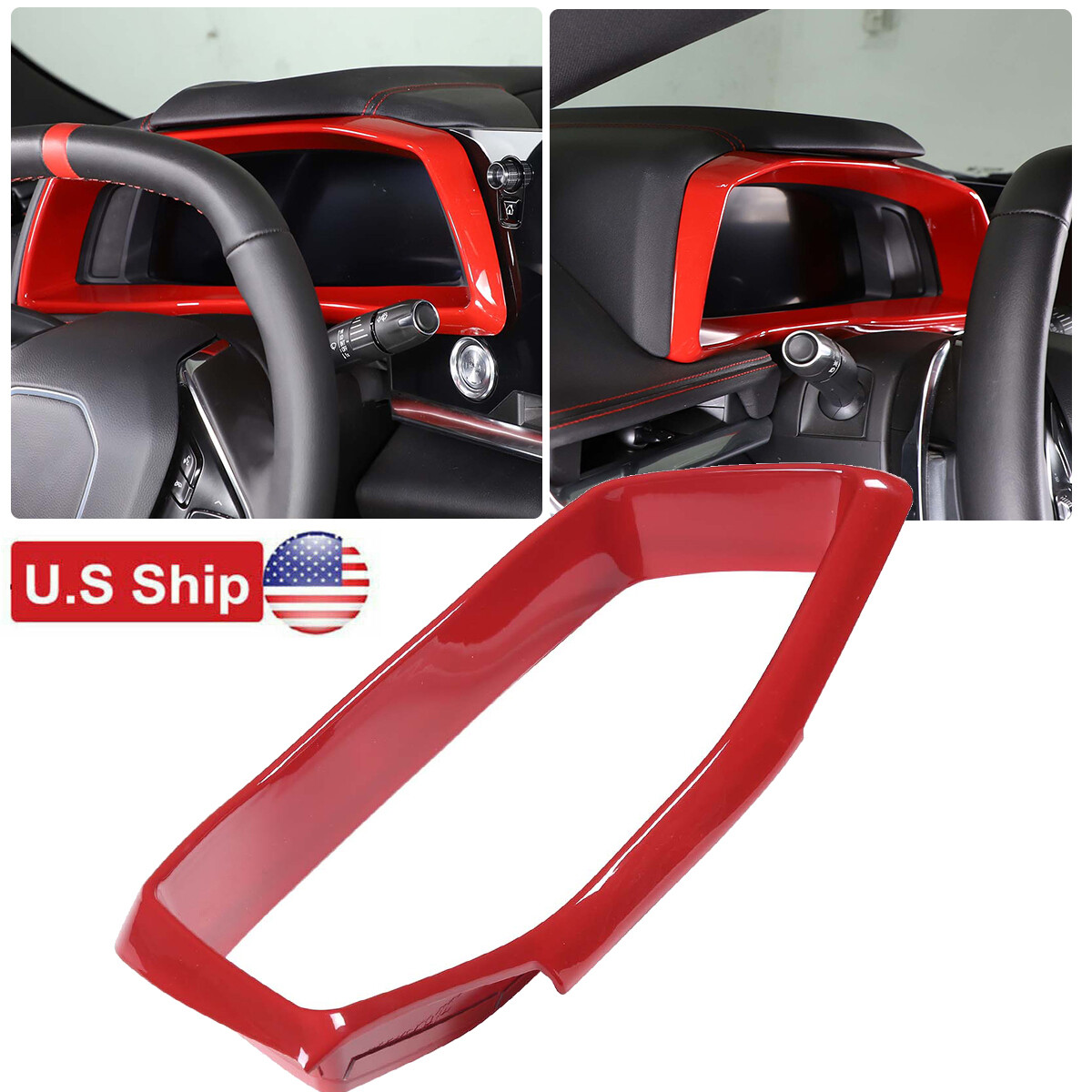 Red Speedometer Instrument Cluster Gauge Trim For C8 Corvette Z06 Z51 ...