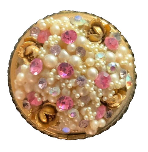 Vintage Powder Compact Evans Highly hand decorated fancy #128 | eBay