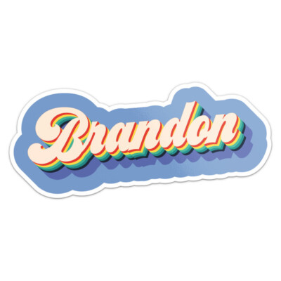 Retro Style Brandon Male Name - Waterproof Vinyl Decal Car Bumper ...