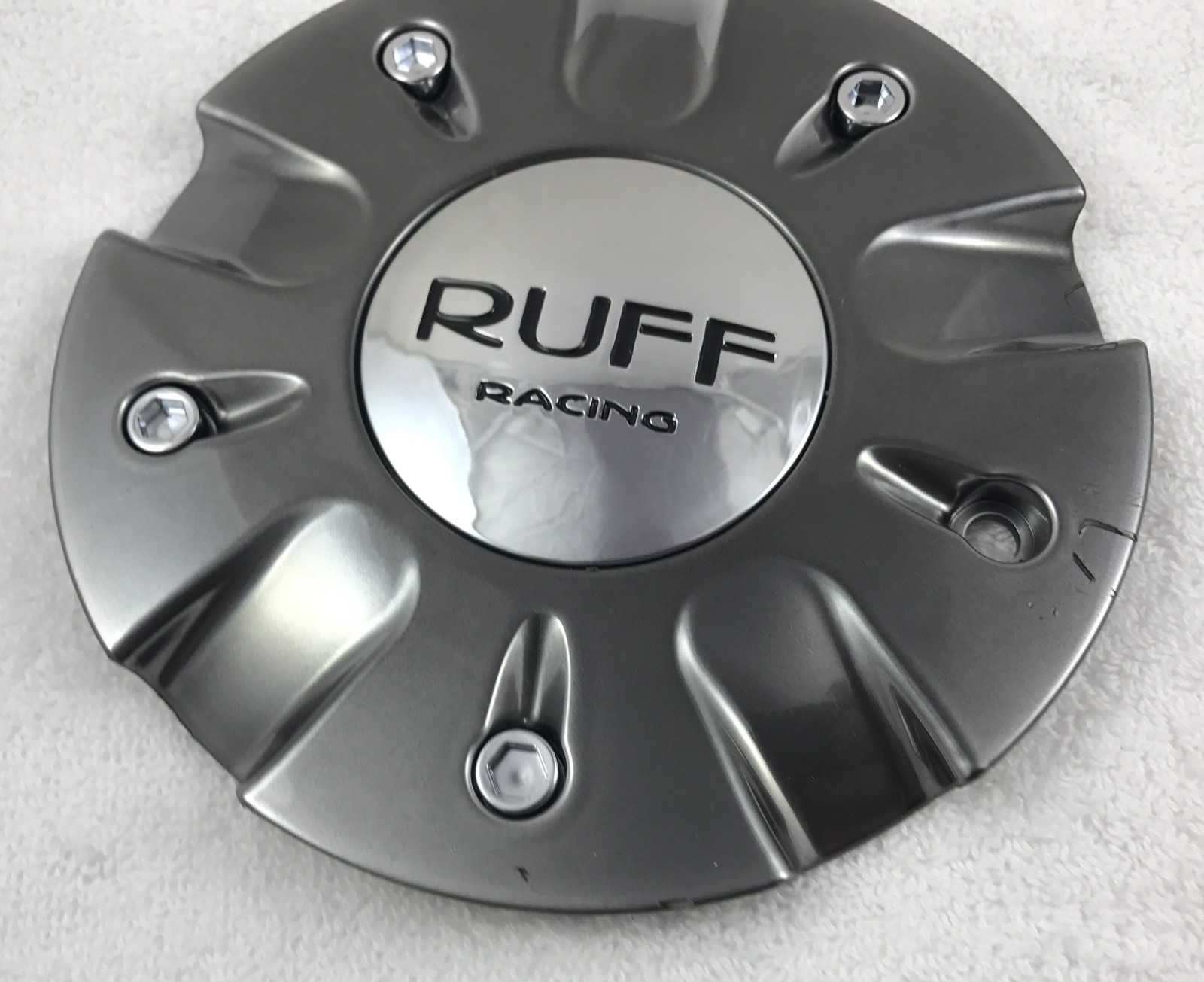 RUFF RACING SILVER Custom Wheel Center Cap (QTY 4) , # C6054-1-CAP-R935 ...