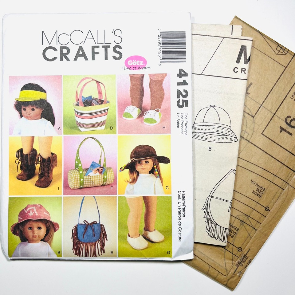 McCall's PATTERN 4125 18” Doll Accessories for Gotz and American Girl ...