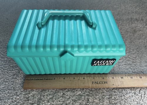 Vintage Sassaby Green Makeup Storage Case Jewelry Box Organizer #107 ...