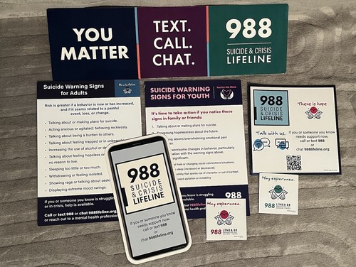 Magnete, Sticker & Karten Set Of 7 Mental Health Awareness 988 Lifeline ...