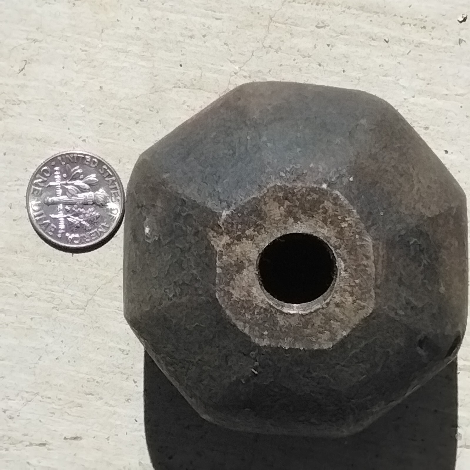 Antique Iron Ball Knob/Flail/Foot 1.5 lbs size: 2-1/8", with 1/2" 20 ...