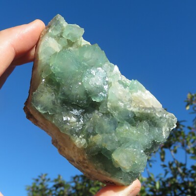 Green Fluorite Octahedral On Matrix Spain | eBay