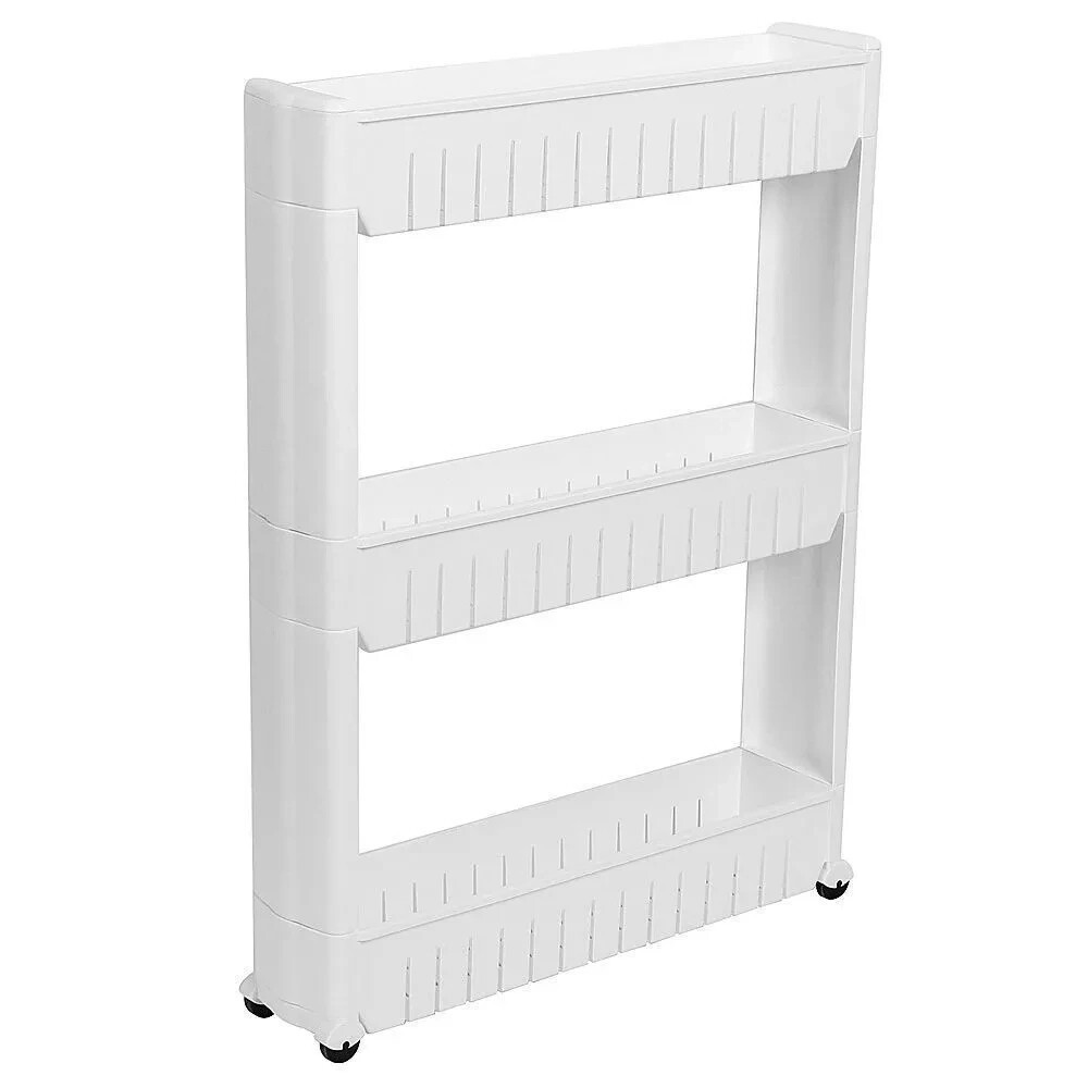 3TIER SLIDER TROLLEY MULTIPURPOSE ROLLING SPICE RACK HOLDER STORAGE ...