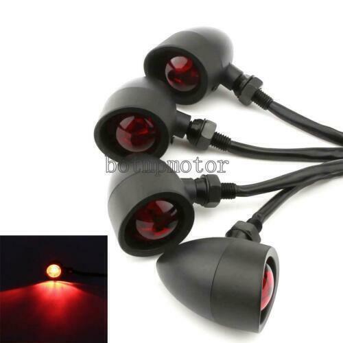 2-1/8" Mini Aluminum Motorcycle Turn Signals Red Lights for Harley ...