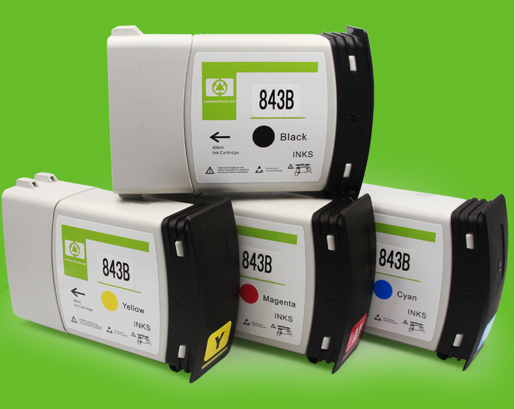 4pc/set For HP 843B Ink Cartridge For HP PageWide XL 4000 XL5000 ...