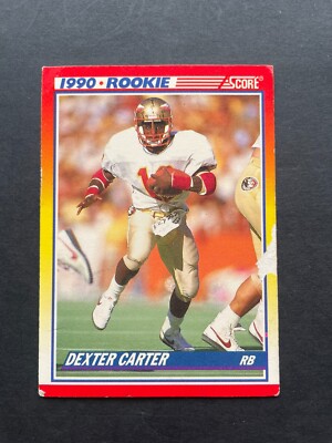 1990 Score Dexter Carter Rookie Base Card #657 San Francisco 49ers NFL ...