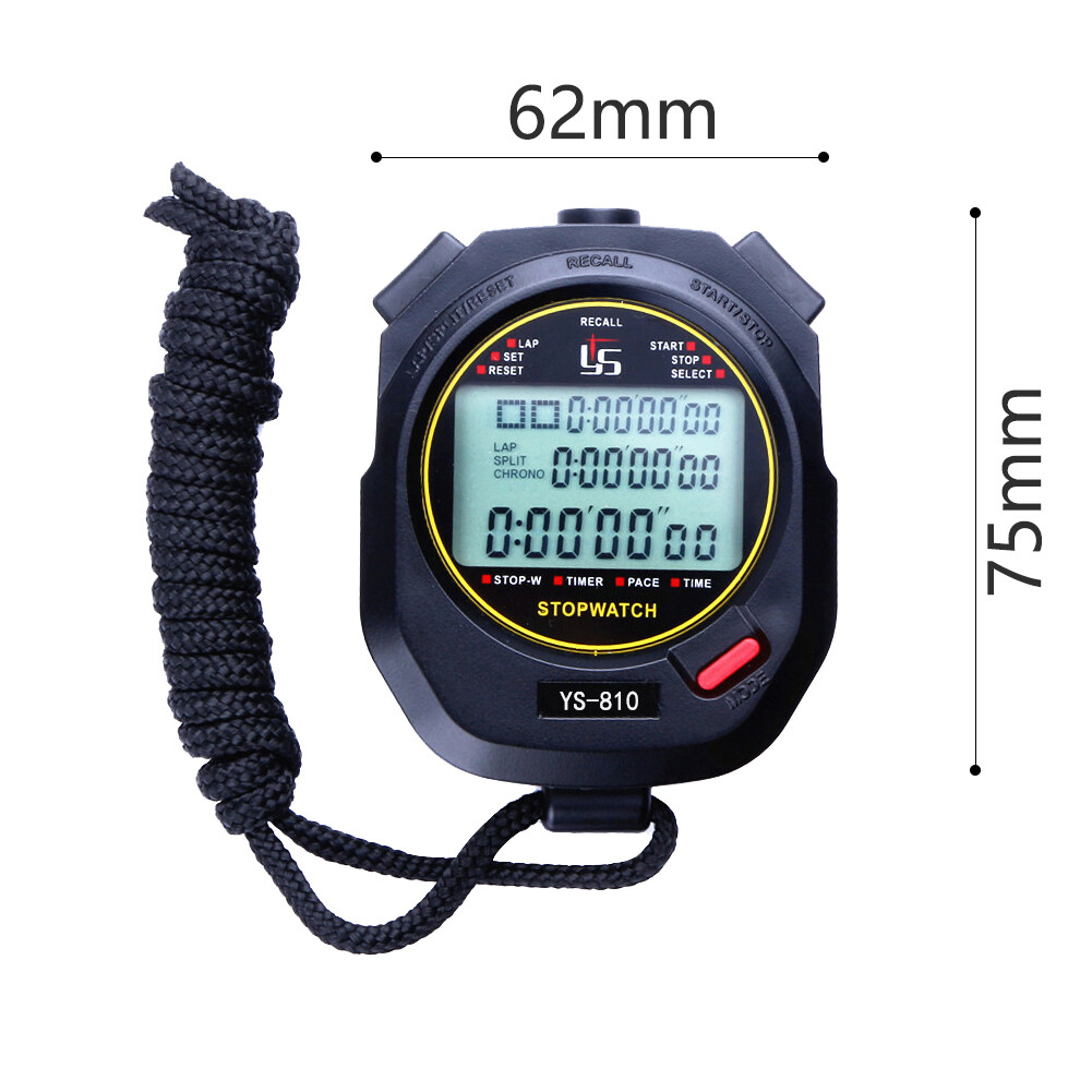 Handheld Digital Chronograph Sports Counter Stopwatch Timer Alarm Stop ...