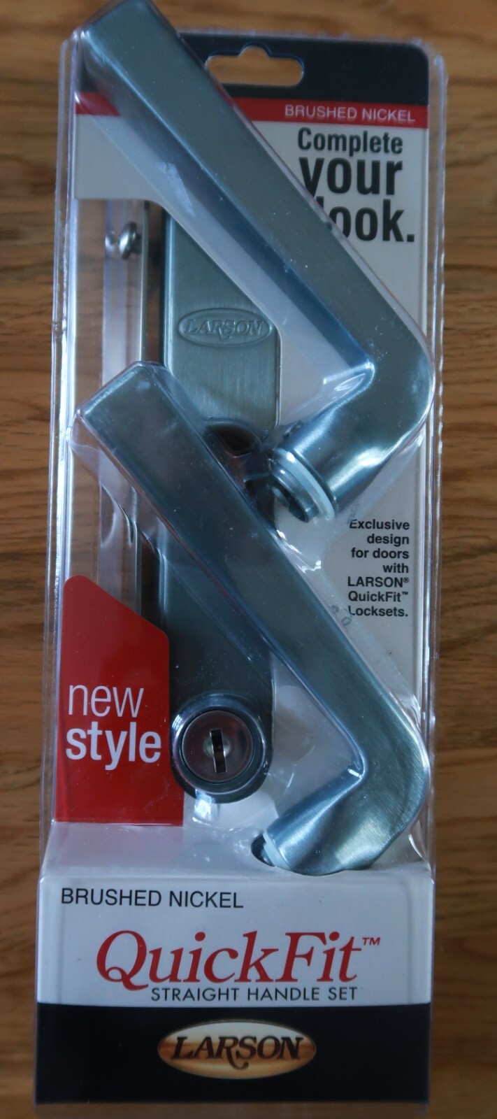 Larson QuickFit Easy Install Brushed Nickel Handleset for Storm Doors ...