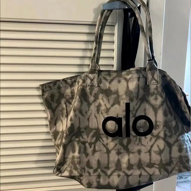 ALO Yoga Gray Tie Dye Large Canvas Tote Bag Gym Travel Carry-On | eBay