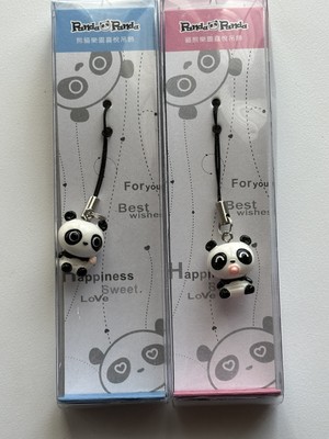 PANDA Babies Baby Cell Phone Key Charm Animal Black White 3D New - Set ...