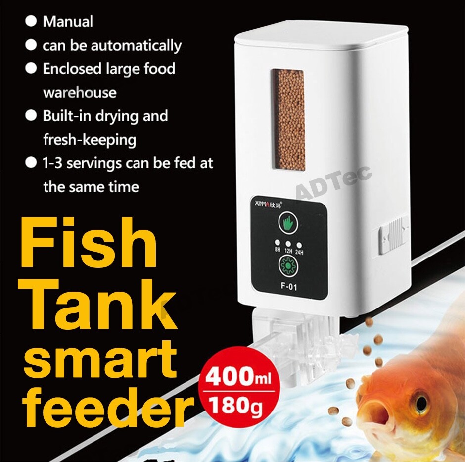Automatic Fish Feeder Intelligent Timing Aquarium Large Capacity Food ...