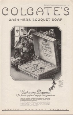 1919 COLGATE CASHMERE BOUQUET TOILET SOAP HOME DECOR BATH BEAUTY AD ...