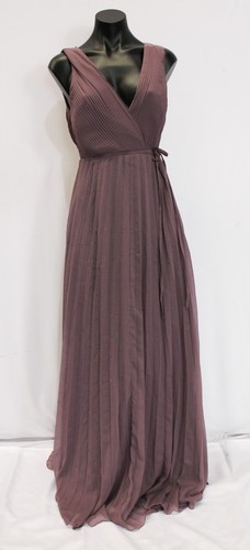 ASOS Design Women's Flowy V Neck Maxi A-Line Dress BL1 Grape Shake US ...